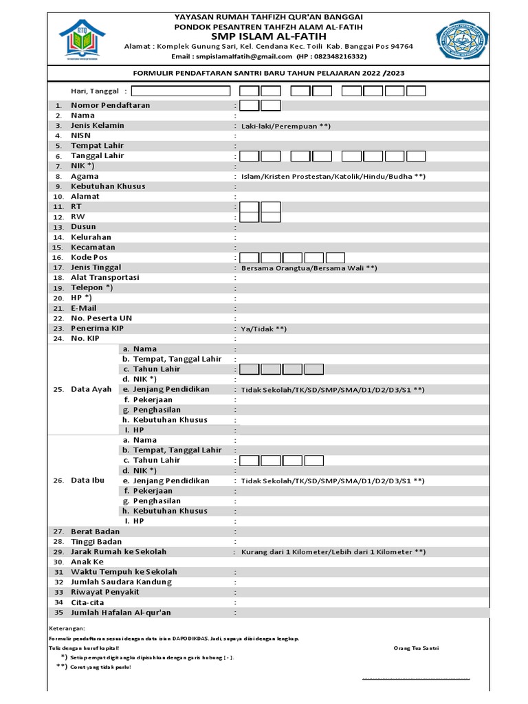 FORMULIR PPDB VERSI DAPODIKDAS SMP | PDF