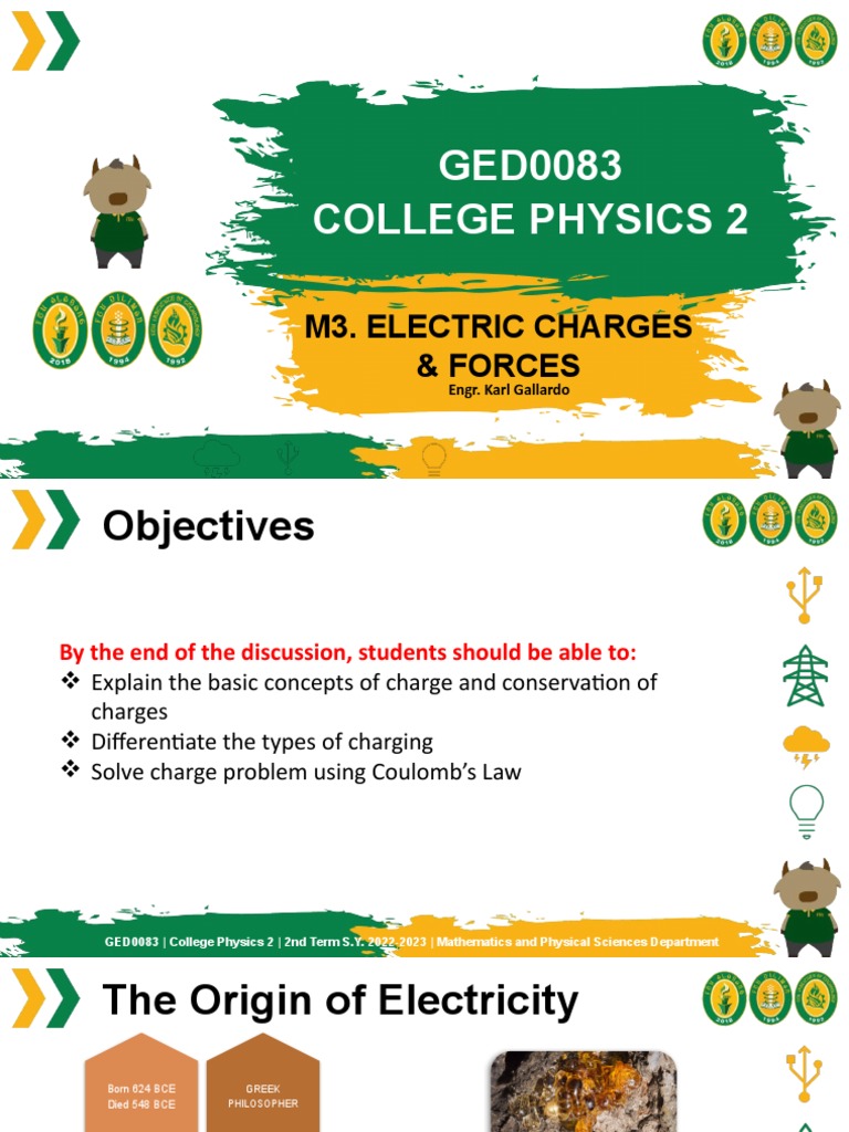Physics 2 - M3&4 Charges & Electric Field (COMPLETE) | PDF | Electric ...