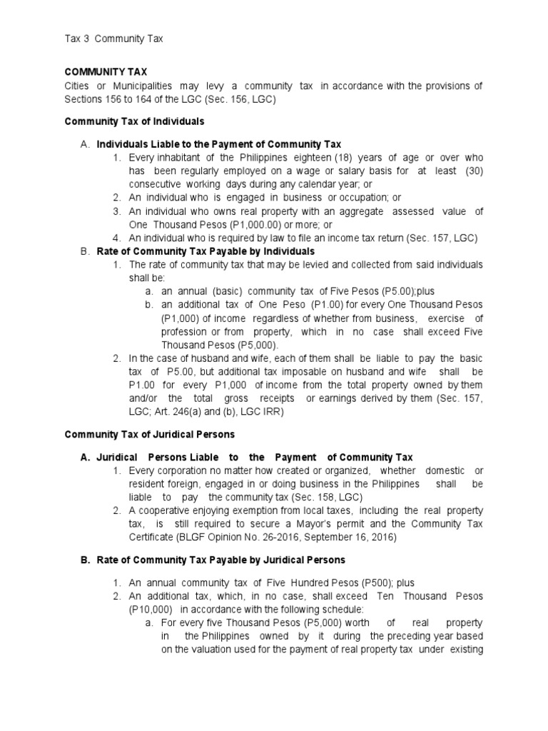 Tax 3 Community Tax | PDF | Taxes | Tax Exemption