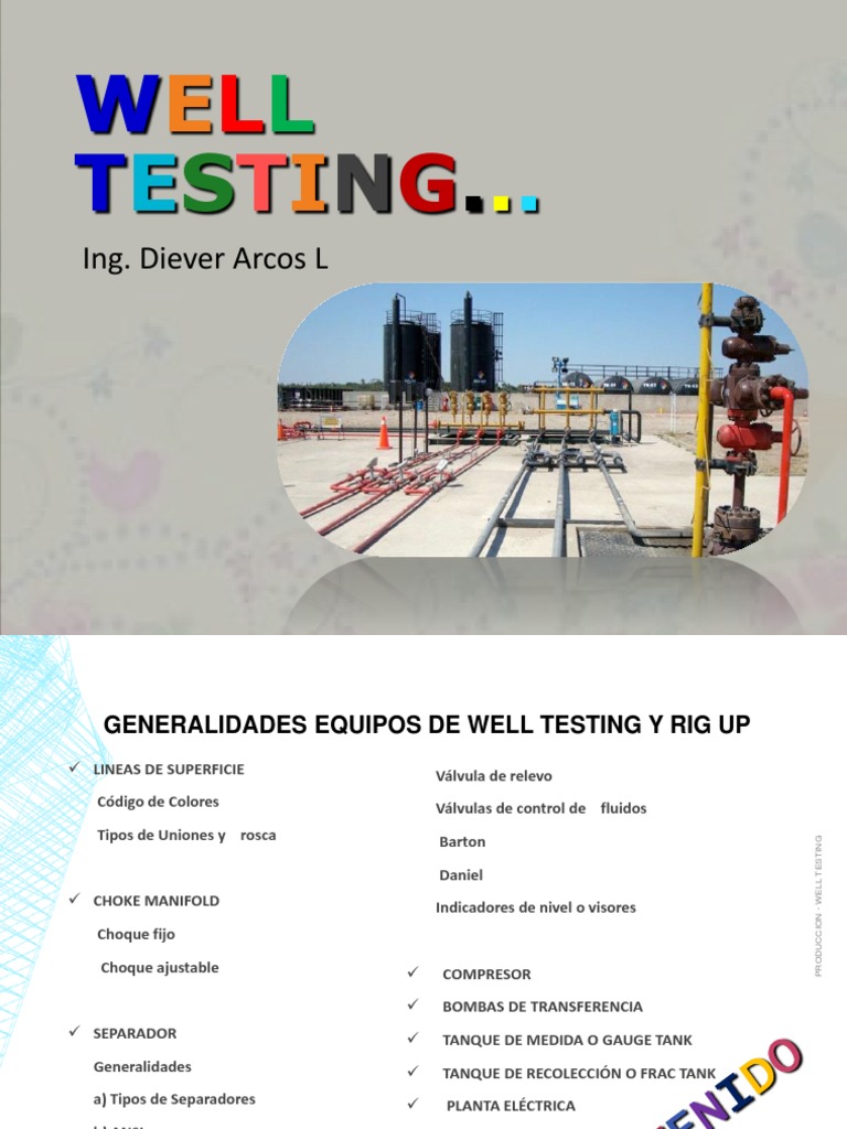 Equipos y Generalidades de Well Testing | PDF | Tornillo | Presión