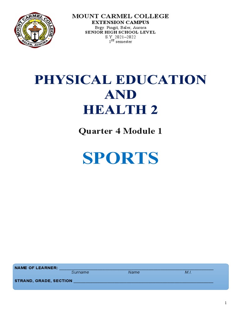 Module 2 P.E. 2 | Download Free PDF | Physical Fitness | Sports
