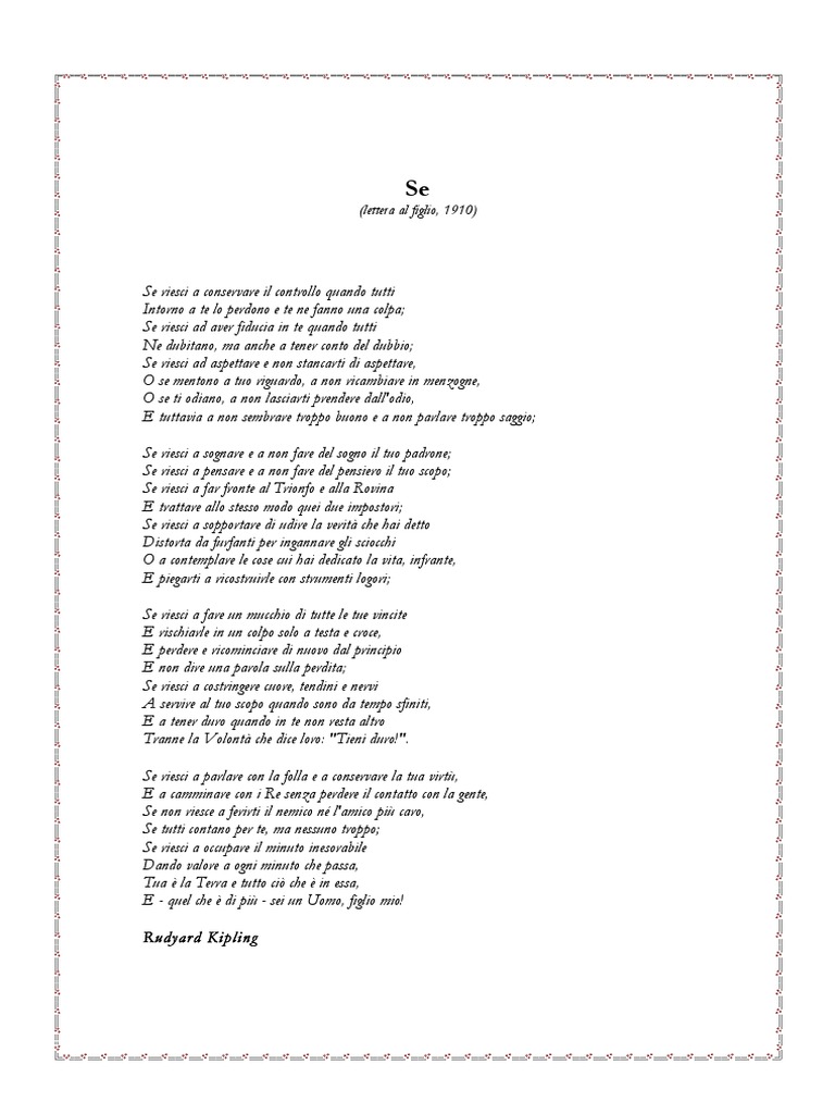Se - Lettera Al Figlio - Kipling | PDF