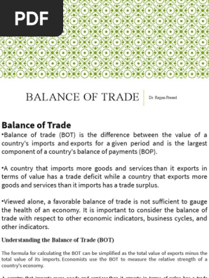 Favorable Balance Of Trade