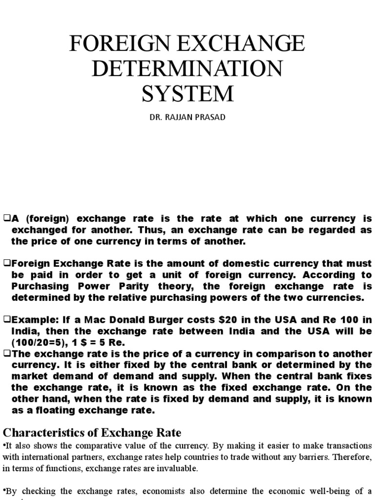 Foreign Exchange Determination System | PDF | Exchange Rate | Floating ...