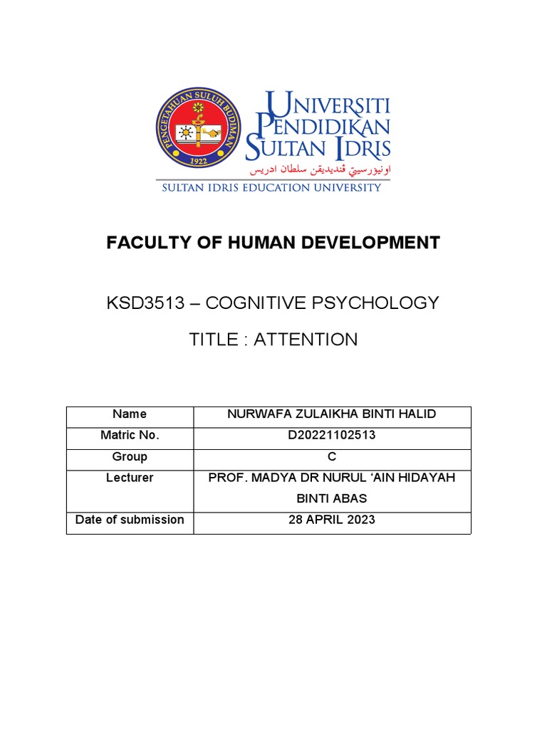 Attention Exercise | PDF | Attention | Psychology