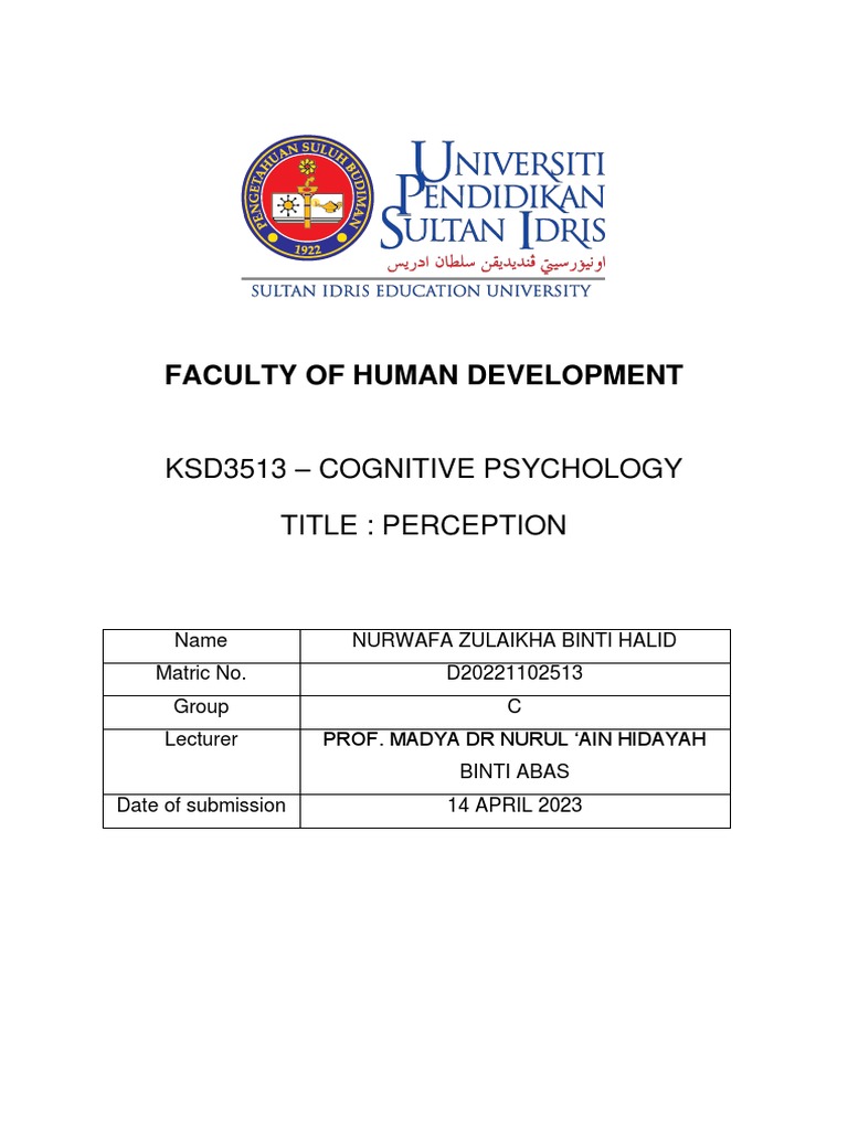 PERCEPTION | PDF | Science & Mathematics