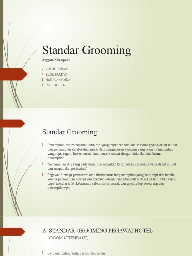 Contoh Standar Grooming | PDF | Karier & Perkembangan | Bisnis