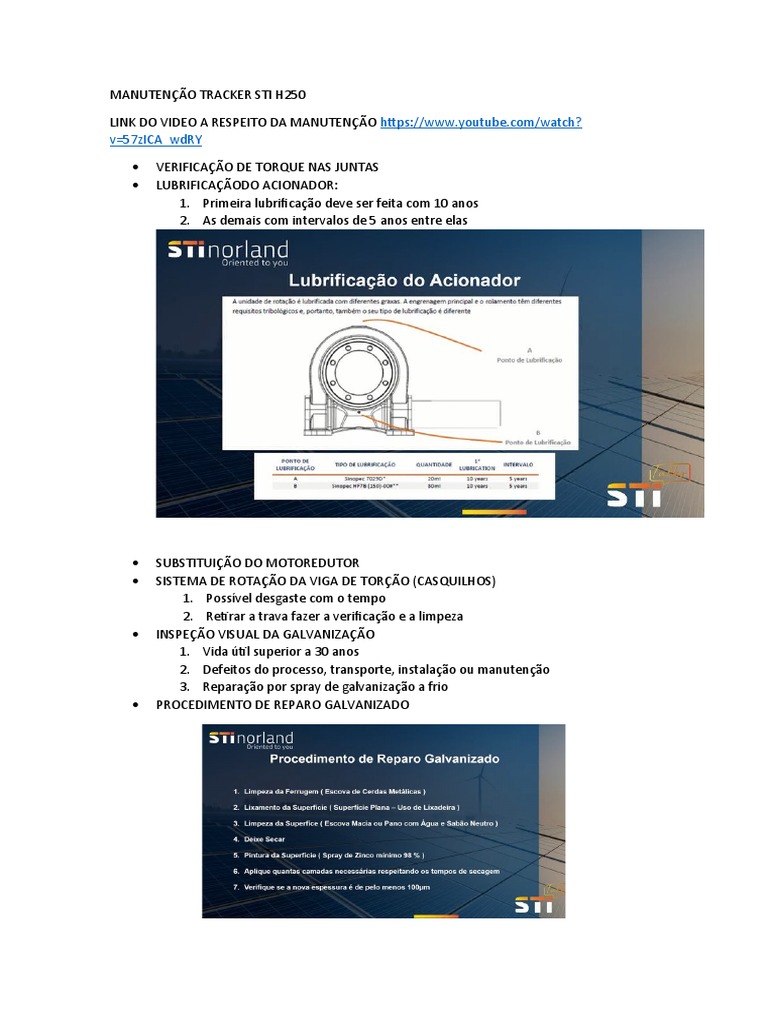 Manutenção Tracker Sti h250 | PDF