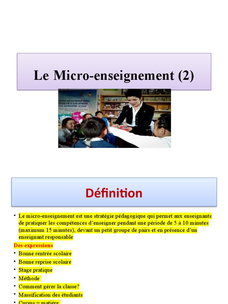 Chapitre 1-Le Micro-Enseignement | PDF | Pédagogie | Linguistique