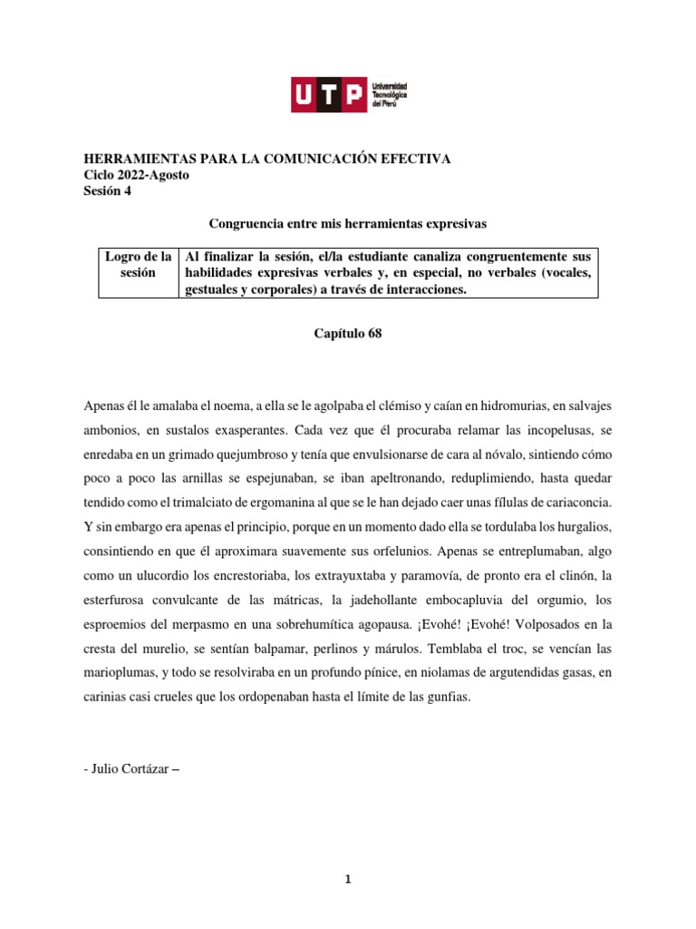 Capítulo 68 de Rayuela: Análisis y Reflexión | PDF | Poesía | Ficción ...