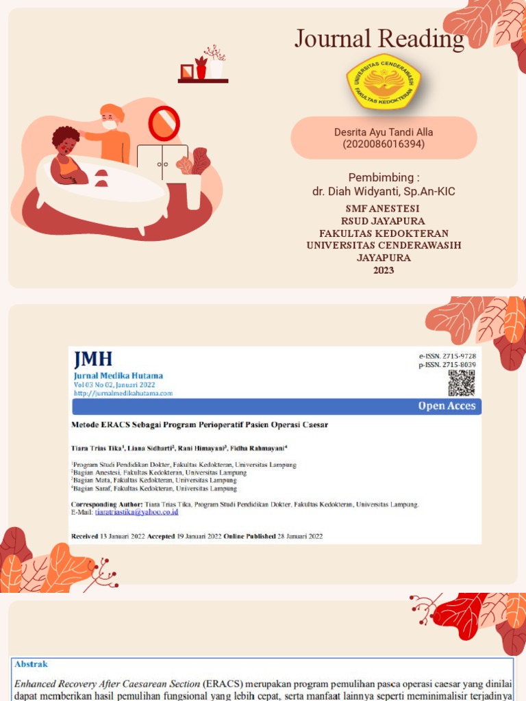 Journal Reading Metode ERACS Sebagai Program Perioperatif Pasien ...