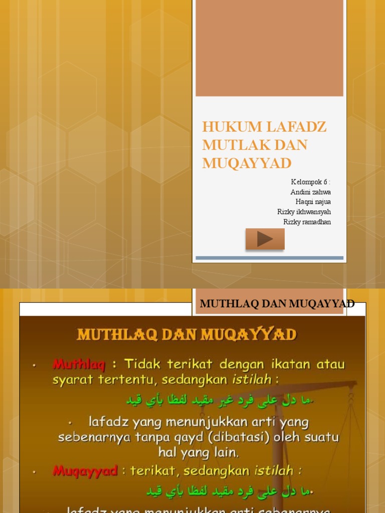KELOMPOK 6-Mutlaq-Dan-Muqayyad | PDF
