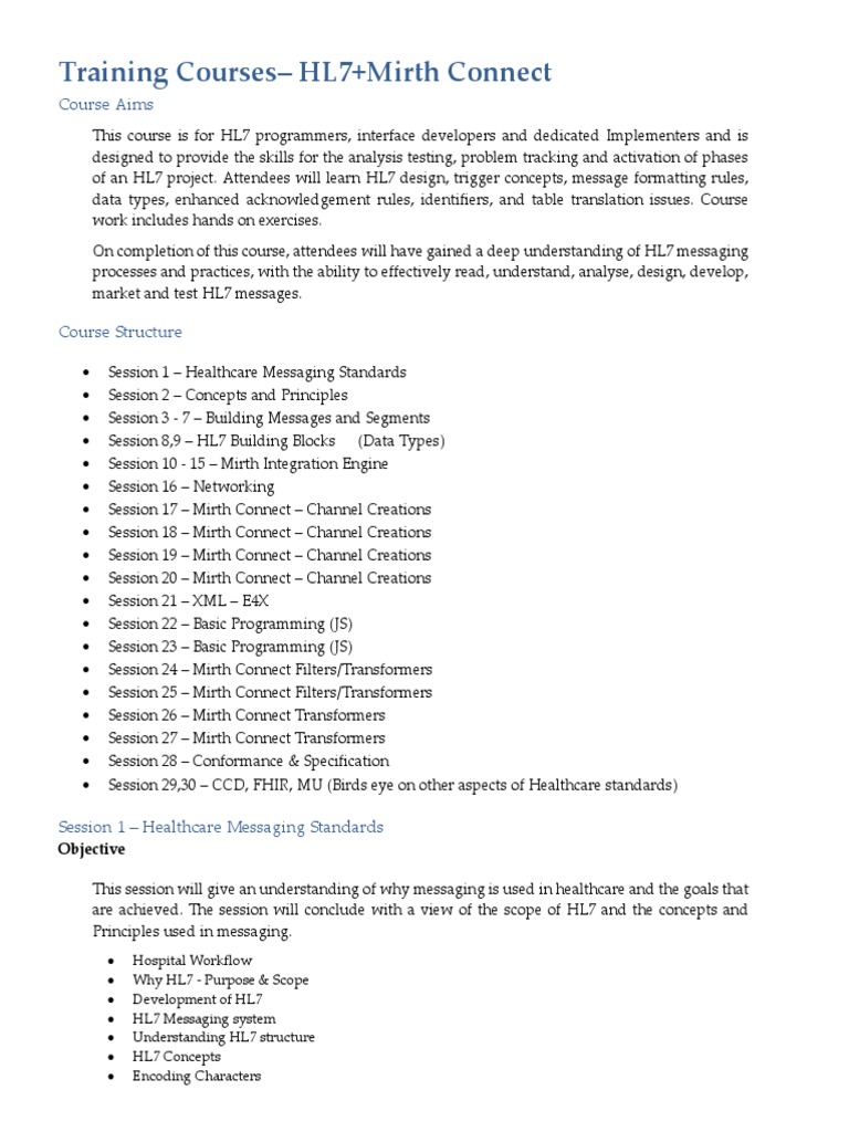 HL7 & Mirth Connect Training | PDF | File Transfer Protocol | Java Script