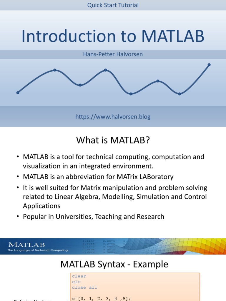 Introduction To MATLAB - Overview | PDF | Matlab | Matrix (Mathematics)