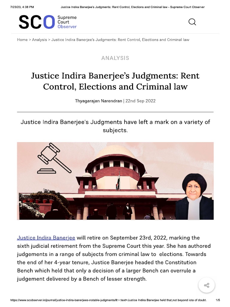 Justice Indira Banerjee Judgements | PDF