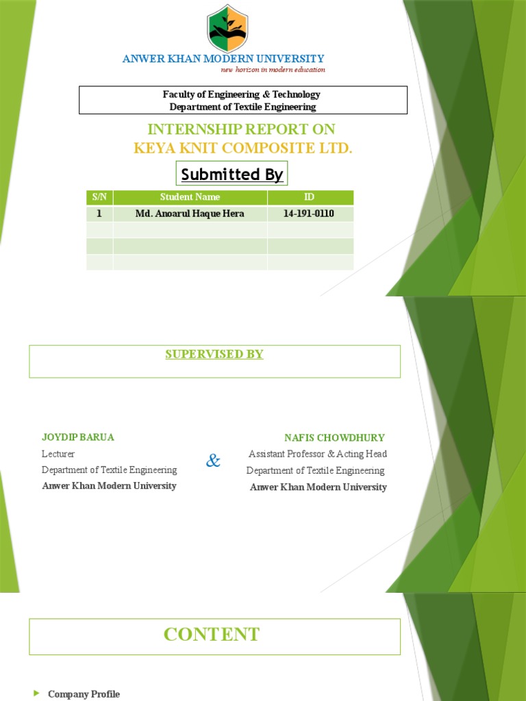 Internship Report On Keya Knit Composite Ltd. | PDF | Knitting | Textiles