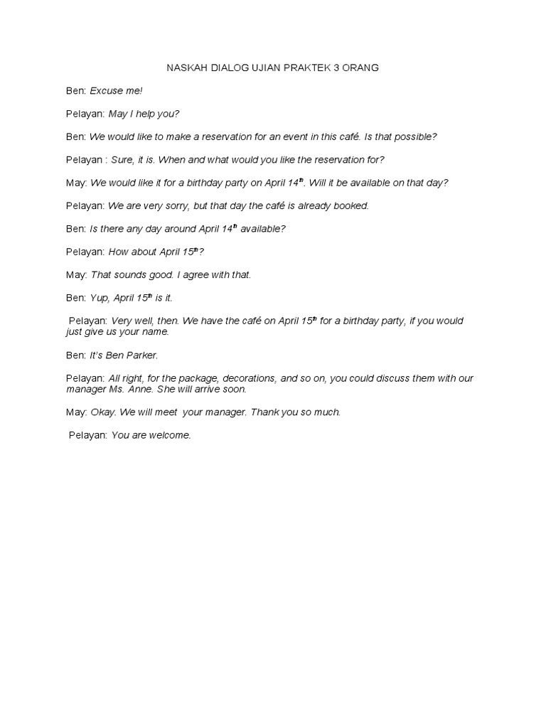 Naskah Ujian Praktek | PDF