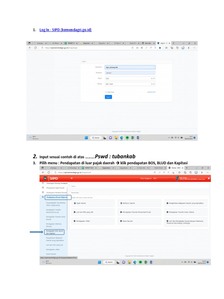 Tutorial SIPD Pendapatan | PDF