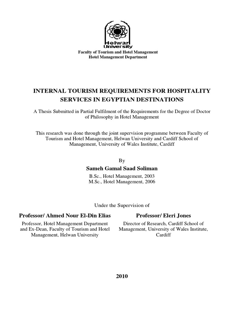 Sameh Gamal Saad (Final PHD) | PDF | Tourism | Methodology