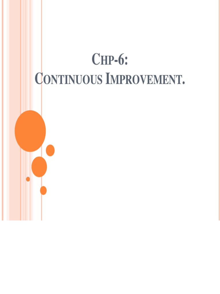 Chapter-6 Continuous Improvement (L4T2) PDF | PDF | Six Sigma | Lean Manufacturing