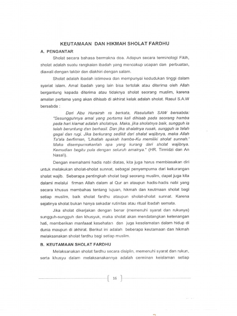 Hikmah Dan Keutamaan Sholat Fardhu | PDF