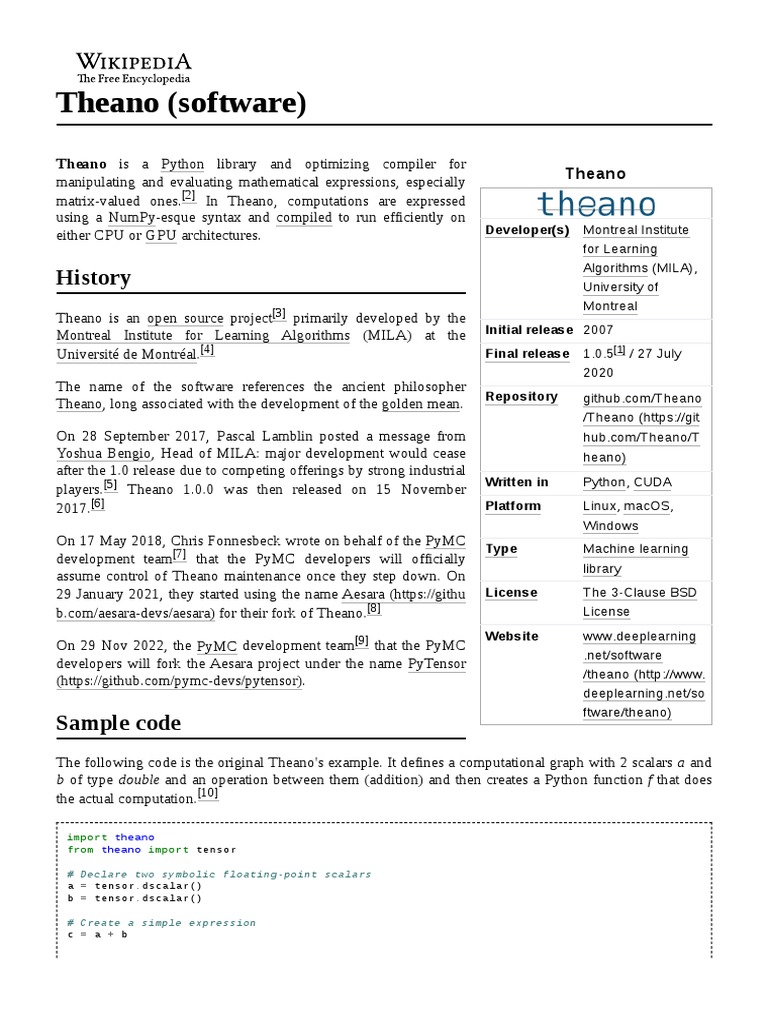 Theano Software Pdf Computing Computer Science 