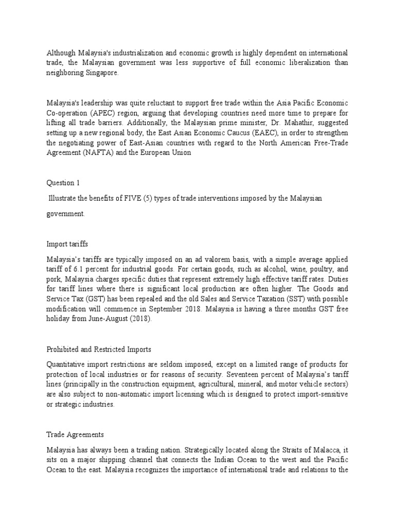 International Business Assignment | PDF | Asean Free Trade Area | Trade ...