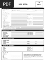 Biodata Form (Long) | PDF