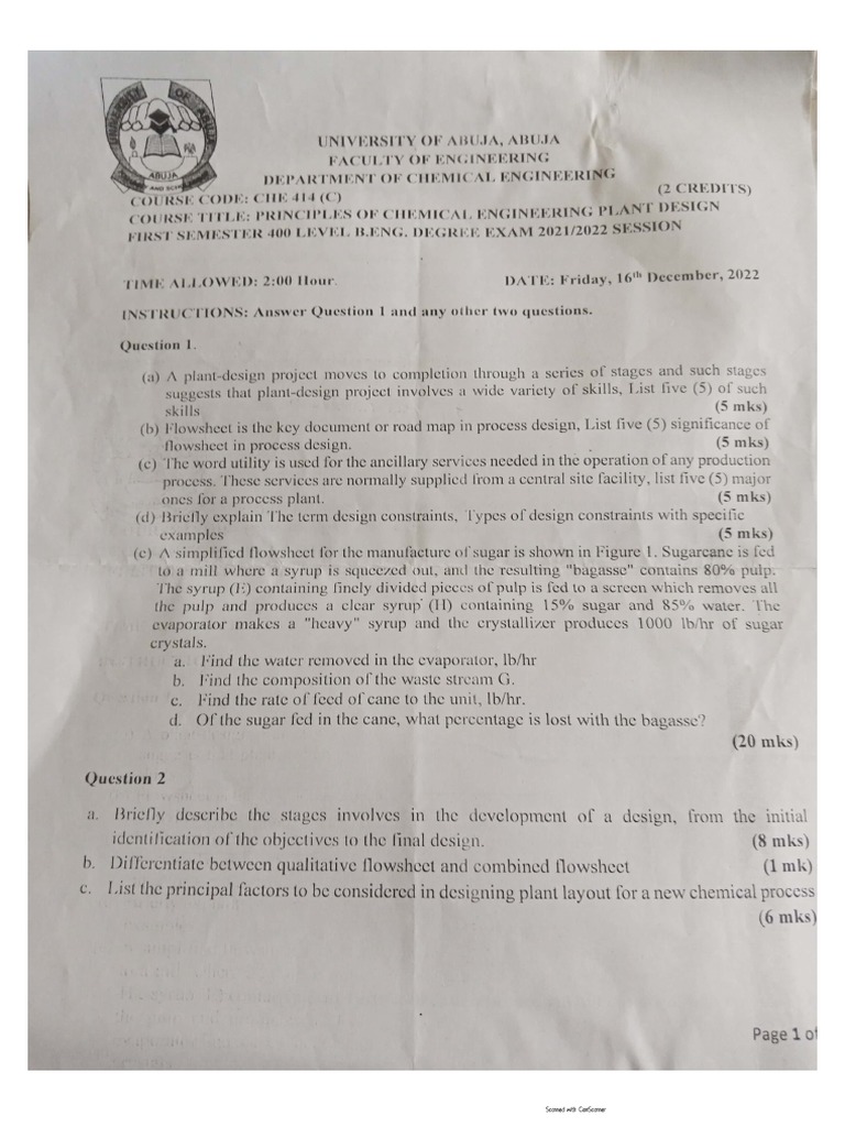 400 Level Past Question | PDF