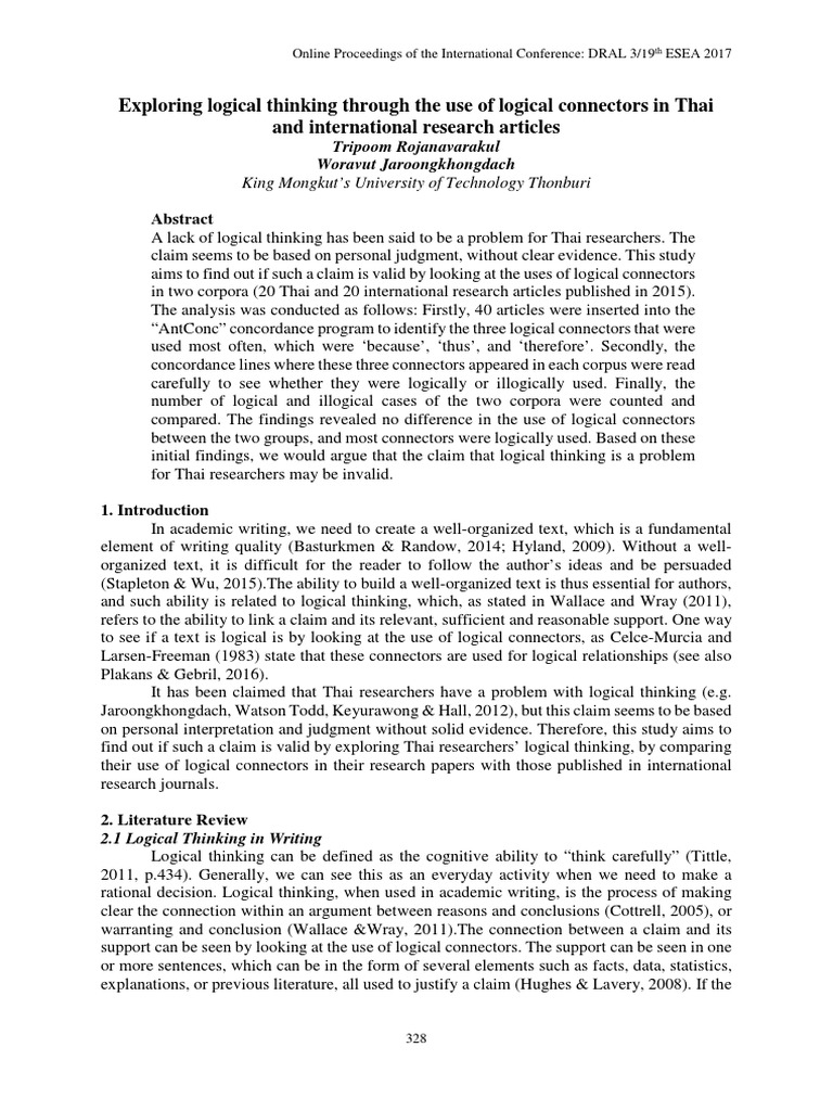 328-337 - Exploring Logical Thinking Through The Use of Logical Connectors - Tripoom ...