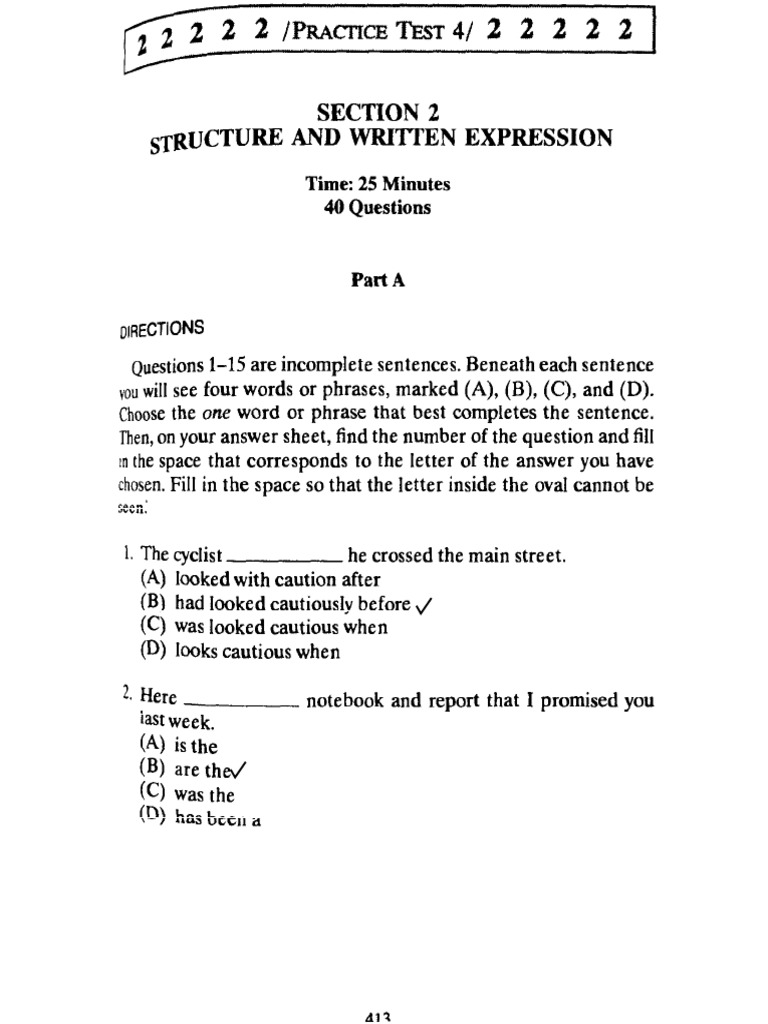 Cliffs-Toefl Prep (Practice 4) | PDF