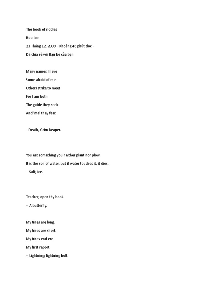 The Book of Riddles | PDF