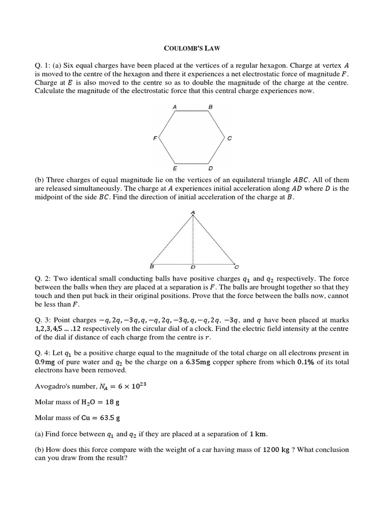 Coulomb's Law | PDF | Force | Electric Charge