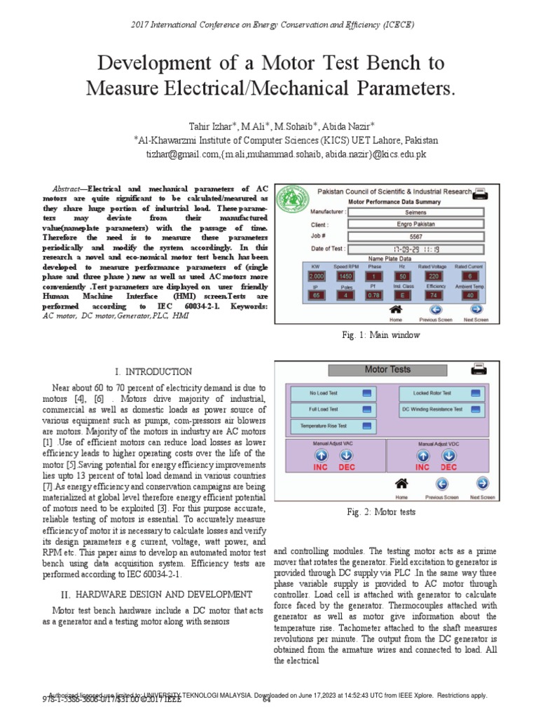 AC Motor Test Bench Development | PDF | Power Electronics | Electrical ...
