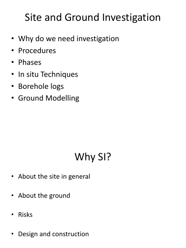 Site and Ground Investigation | PDF | Applied And Interdisciplinary ...