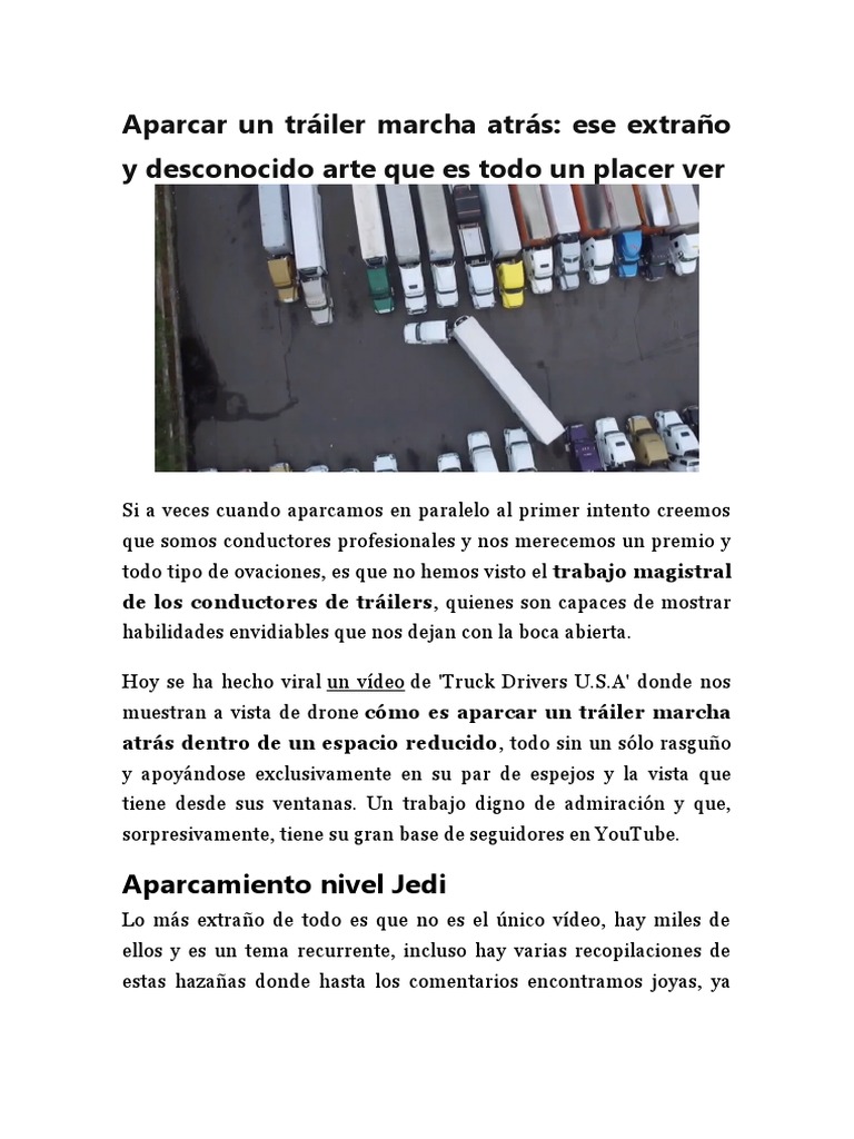 Cómo aparcar un tráiler marcha atrás | PDF | Informática | Tecnología