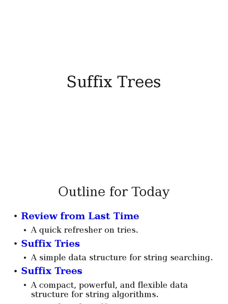 Suffix Tree | PDF | Computer Data | Mathematical Logic