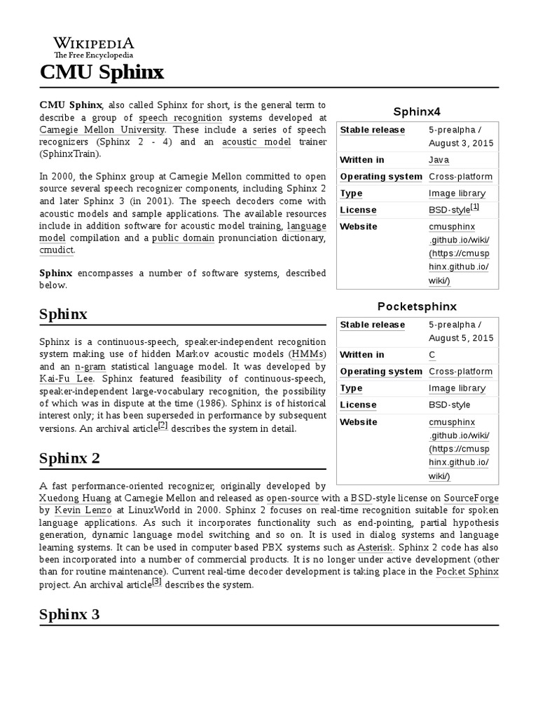 CMU Sphinx | PDF | Computer Science | Software Engineering