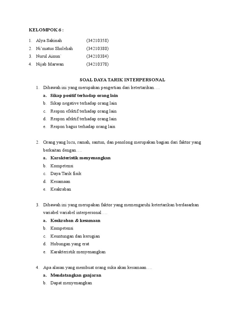 Daya Tarik Interpersonal | PDF