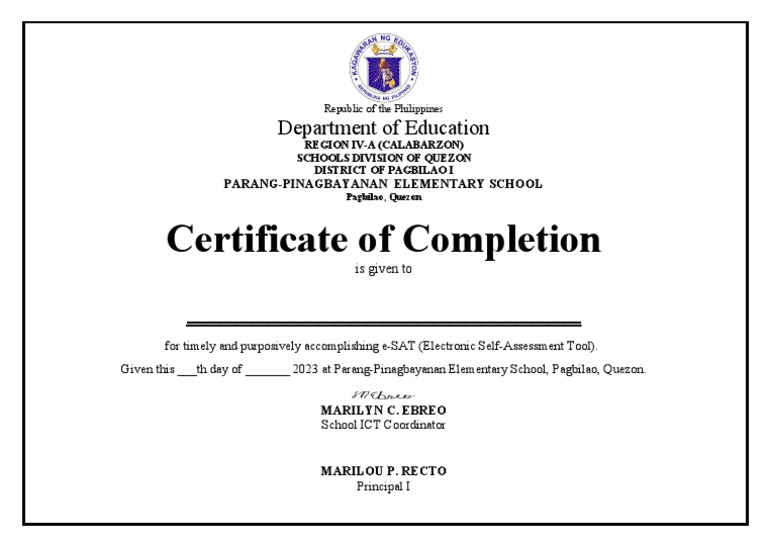 Certificate For ESAT | PDF