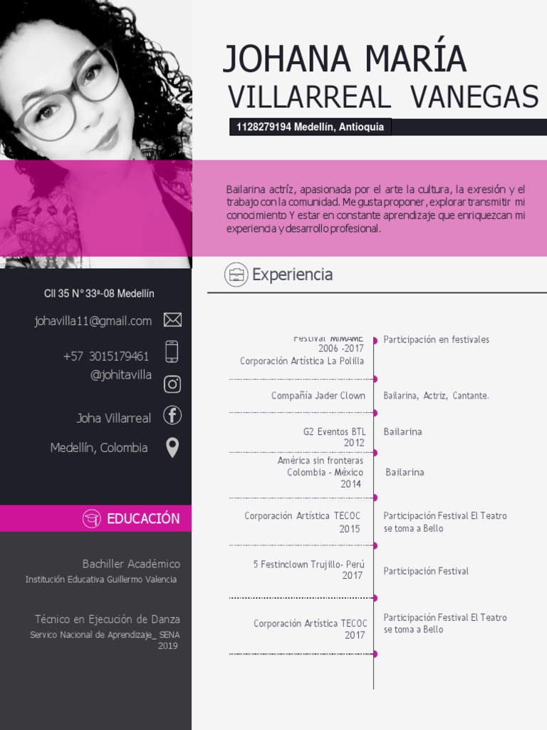 Johana Maria Villareal | PDF | Entretenimiento | Las artes escénicas