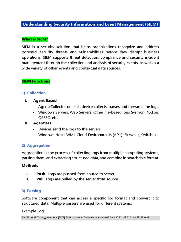 Understanding SIEM | PDF | Computer Security | Security