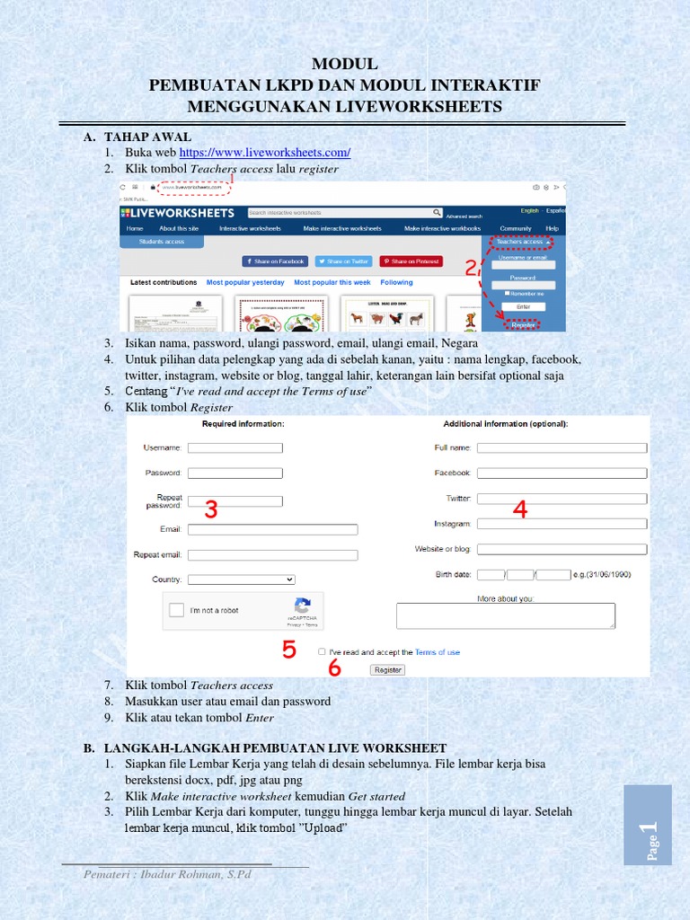Modul Liveworksheet | PDF