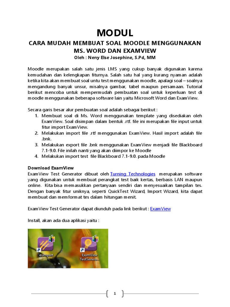 Cara Mudah Buat Soal Moodle dengan Word | PDF | Komputer