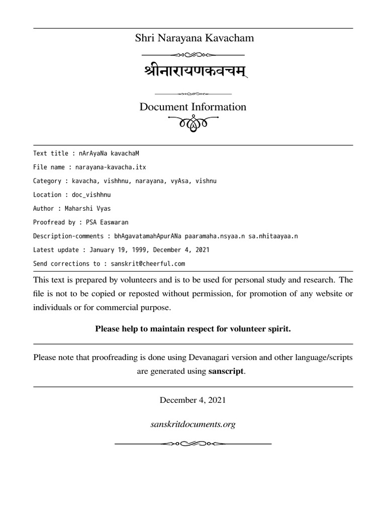 Narayana Kavacha | PDF