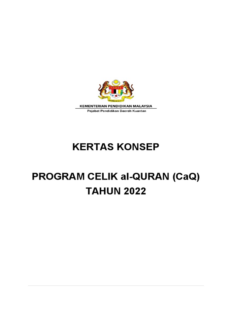 KERTAS KONSEP PRPGRAM CELIK al-QURAN | PDF