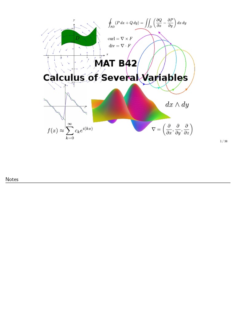 Mat b42 Slides Week 05 Slides HANDOUT | PDF | Integral | Divergence Mat b42 Slides Week 05 Slides HANDOUT | PDF | Integral | Divergence