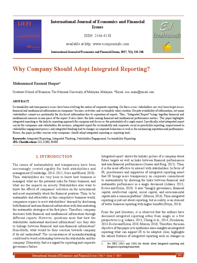Why Company Should Adopt Integrated Reporting | PDF | Corporate Social ... Why Company Should Adopt Integrated Reporting | PDF | Corporate Social ...