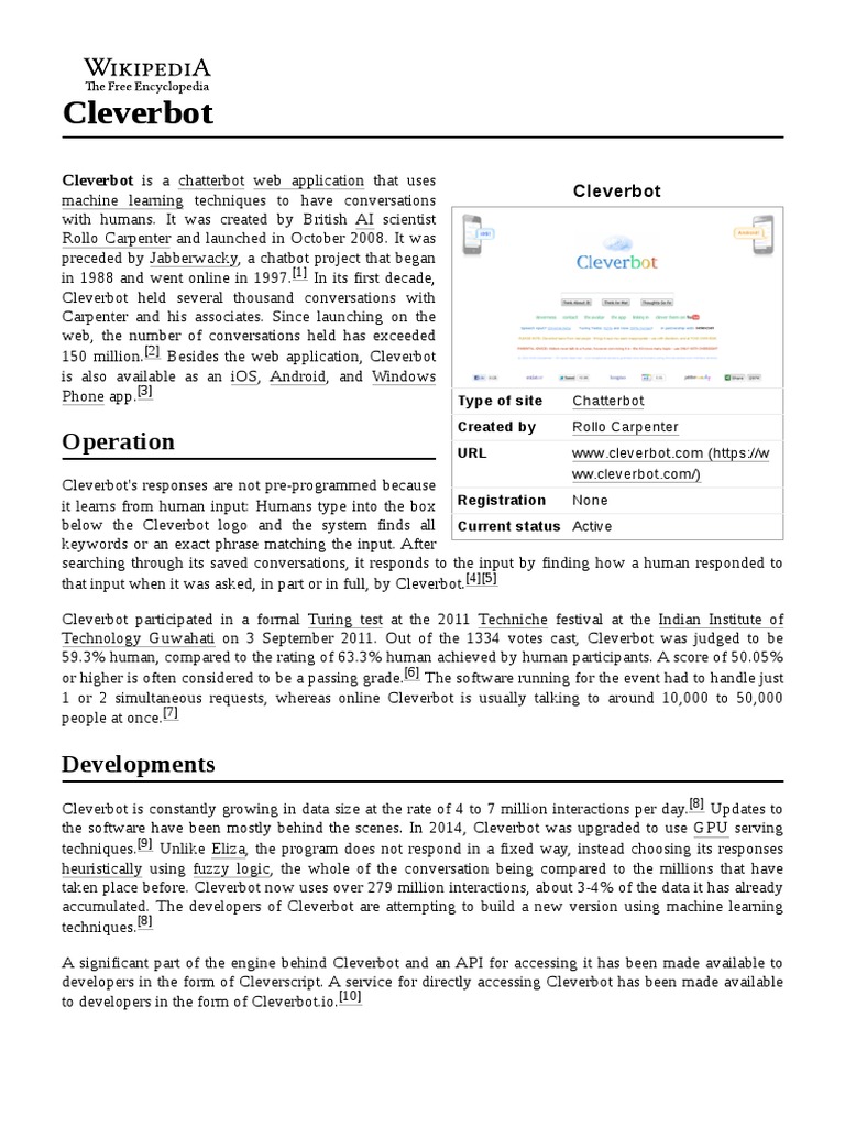 Cleverbot | PDF | Computing | Software