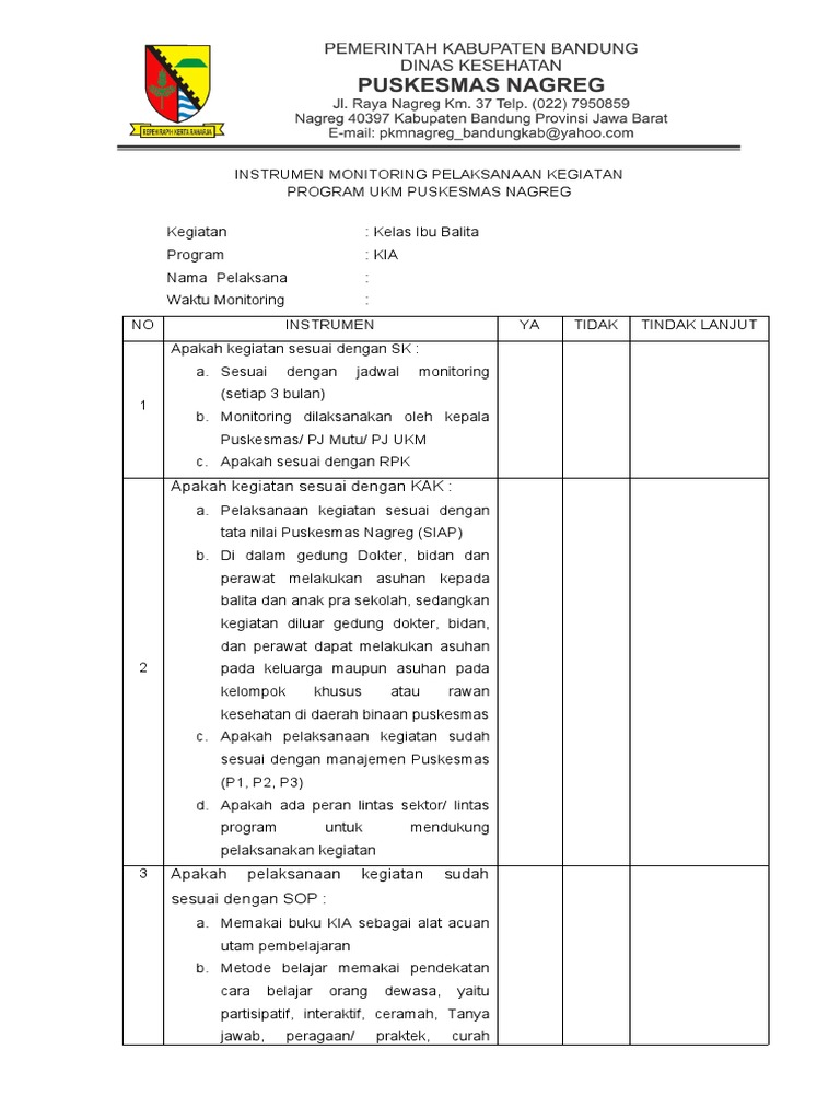 5.2.3.6 INSTRUMEN MONITORING KEGIATAN PROGRAM (KELAS IBU HAMIL) Baru | PDF